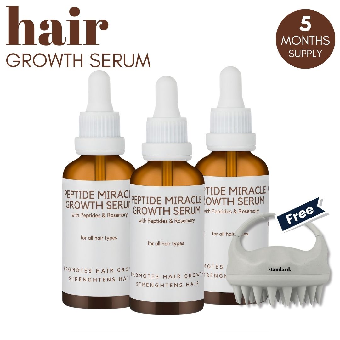 5-Months-Supply | Peptide Hair Growth Serum with Rosemary Extract & Pl ...